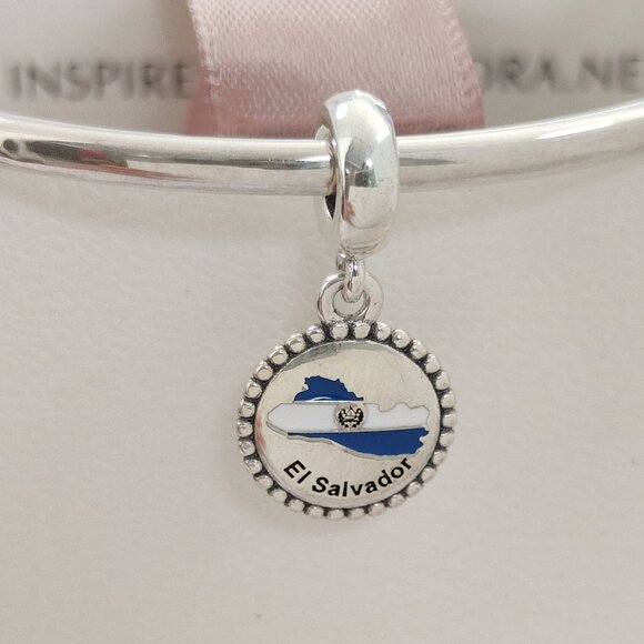 Pandora | Jewelry | Pandora El Salvador Flag Map Exclusive Dangle Charm ...